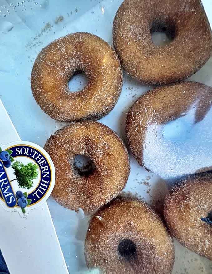 A box of happiness &ndash; these warm, sugar-dusted rings disappear with alarming speed, no matter how many you order.