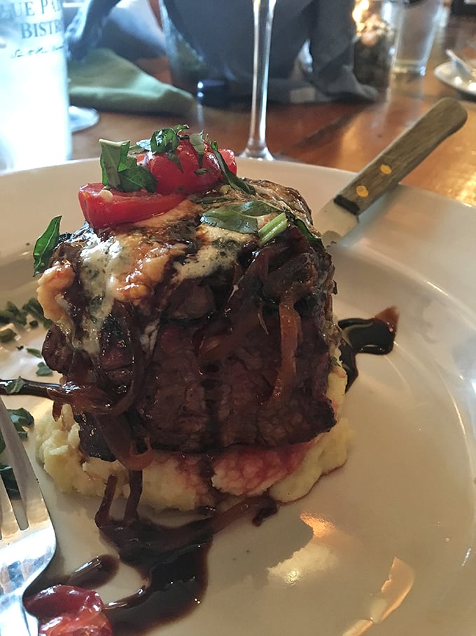 Another angle of the legendary filet &ndash; notice how the knife slices through with barely any resistance. Butter-tender perfection!