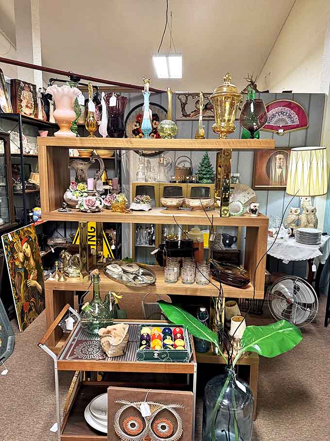 Shelves groan under the weight of history, where everyday objects from yesteryear become conversation pieces and statement decor for modern homes.