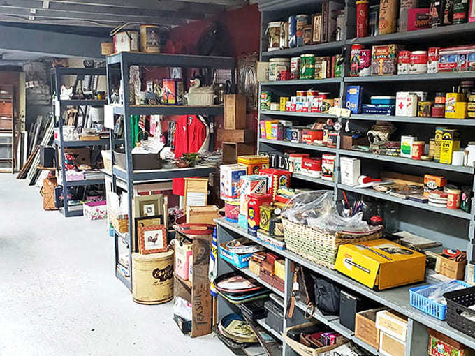 Vintage packaging and collectibles line these shelves like a grocery store from your grandparents' memories &ndash; when products were built to last.