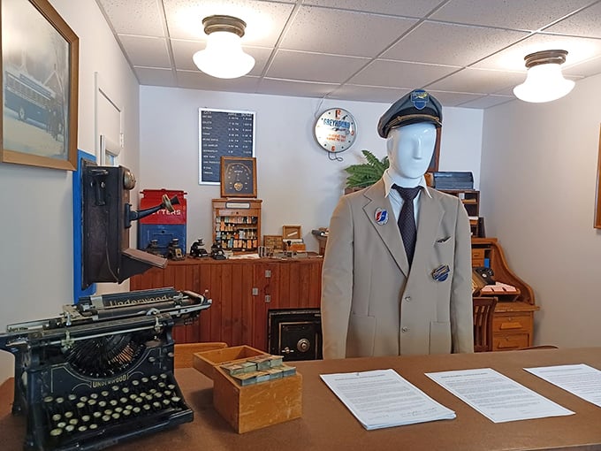 Step into a perfectly preserved ticket office where travelers once planned journeys across America with nothing but paper tickets and hope.
