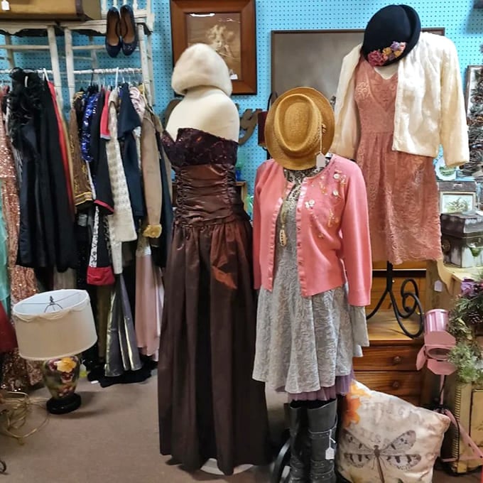 These aren't just vintage dresses; they're time machines with sleeves, ready to transport their next owner to elegant eras past.