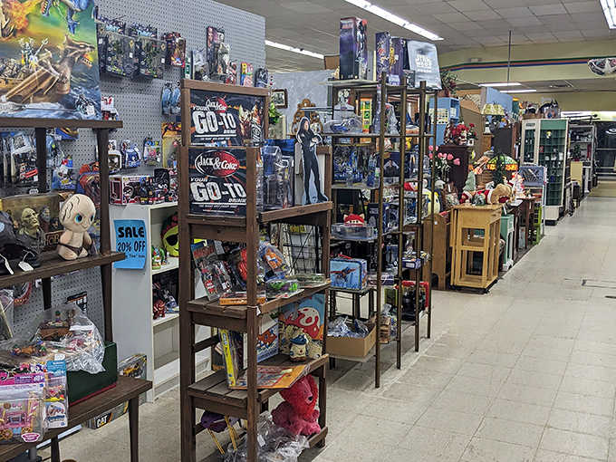 Action figures and collectibles from decades past stand at attention, ready to awaken the inner child in every visitor.