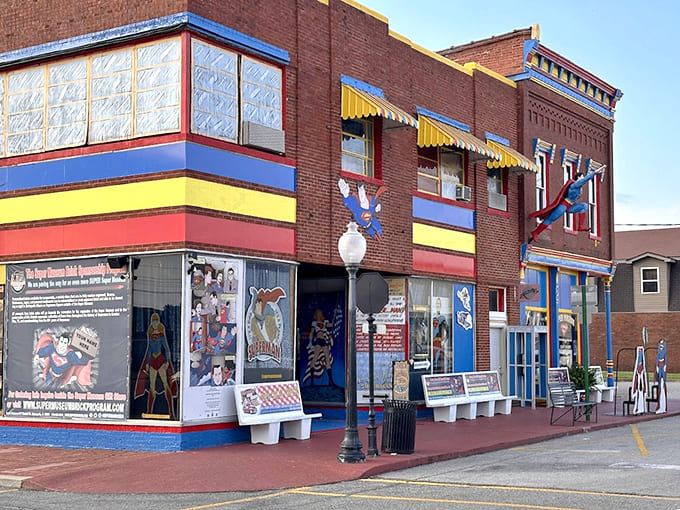 The Super Museum's colorful exterior makes it look like Superman himself painted the building.