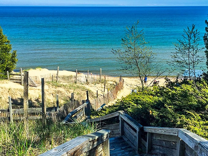 The stunning blue waters at Whitefish Dunes State Park could easily be mistaken for a Caribbean destination on sunny summer days.