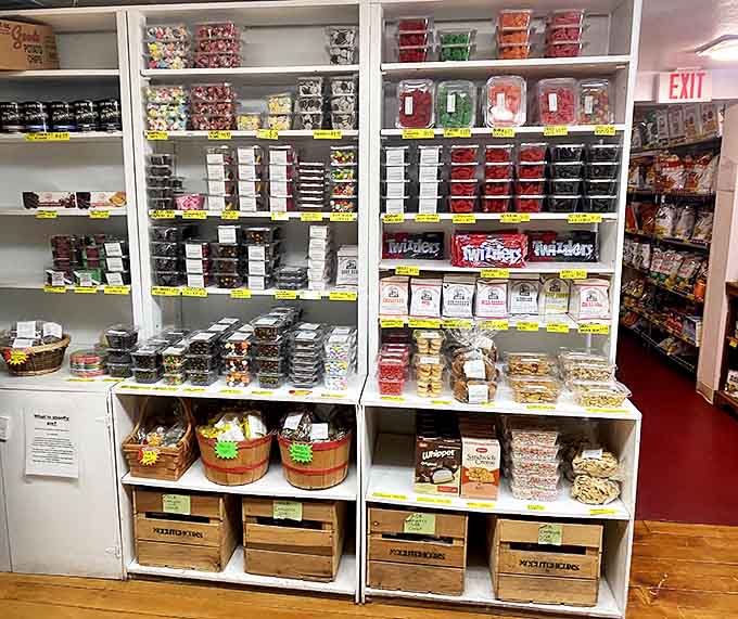 A rainbow of old-fashioned candy sticks and treats that grandparents recognize and kids discover with wide-eyed wonder.