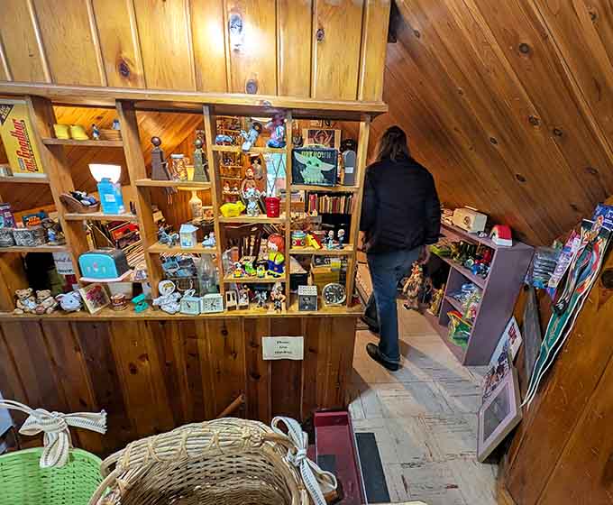 Lost in a wonderland of vintage finds, this shopper knows that the best treasures require patience and a willingness to explore every corner.