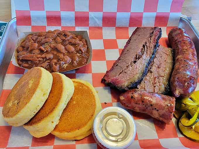 This platter is basically a barbecue greatest hits album, featuring all your favorite proteins with sides that deserve their own fan club.