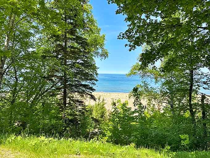 Nature's perfect frame: The Great Lakes version of a tropical paradise, minus the jet lag and overpriced coconut drinks.
