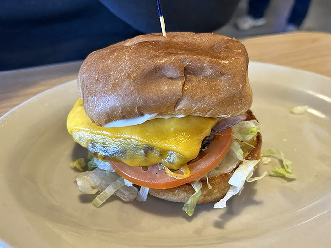 Their burgers come stacked high on a donut bun, because Ohio knows how to live dangerously.