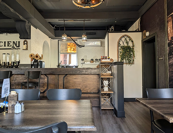 Rustic charm meets culinary comfort at this local eatery, where wooden accents and warm lighting create an atmosphere as inviting as the menu.