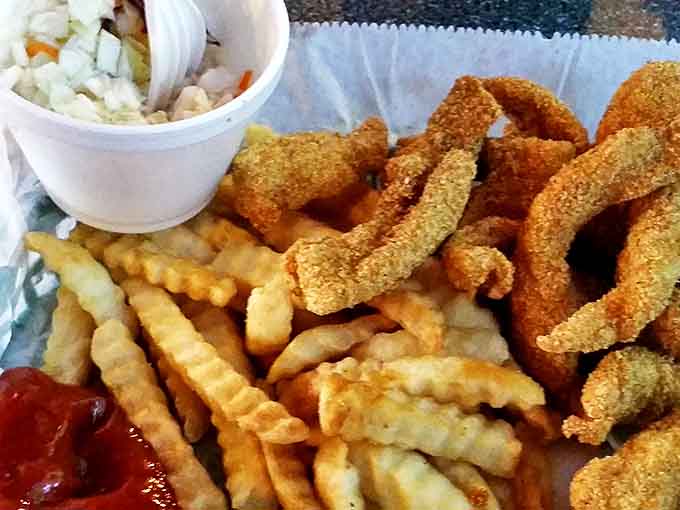 Catfish strips so crispy they practically crackle with joy, proving that good things really do come in golden packages.