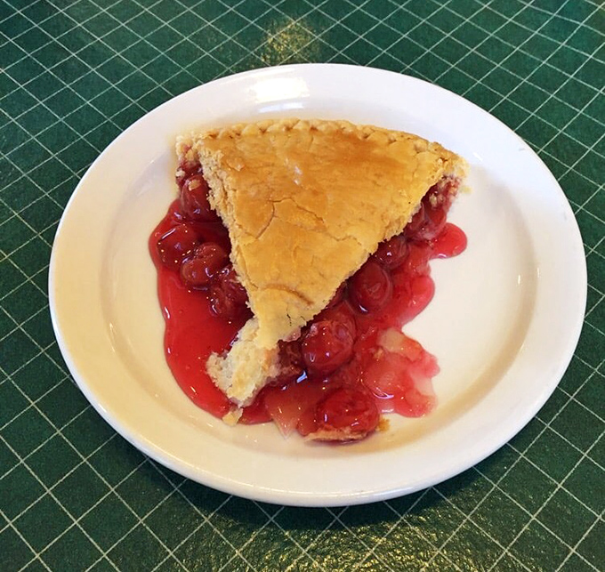 Cherry pie that puts all cherry-flavored candies to shame. The real deal, with fruit that actually tastes like it came from trees.