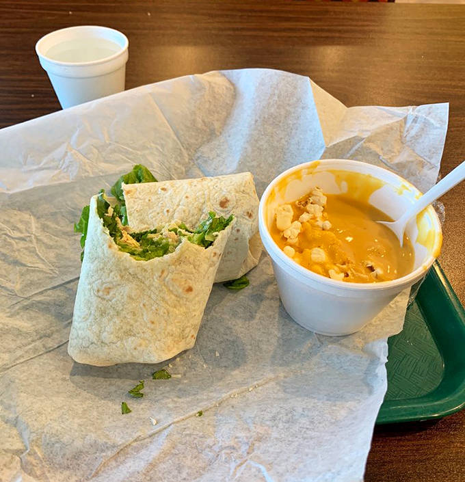 The chicken Caesar wrap &ndash; proof that "healthy-ish" doesn't have to mean sacrificing flavor or that satisfying post-lunch happiness.