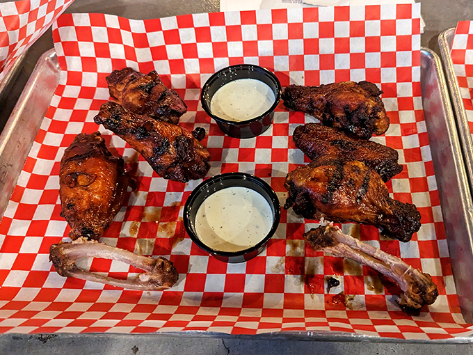 These wings aren't playing around &ndash; crispy, saucy, and demanding to be devoured before they cool down.