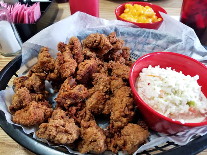 Crispy, savory morsels for the adventurous eater, served with creamy dipping sauce. Grandma would approve of these perfectly executed bites!