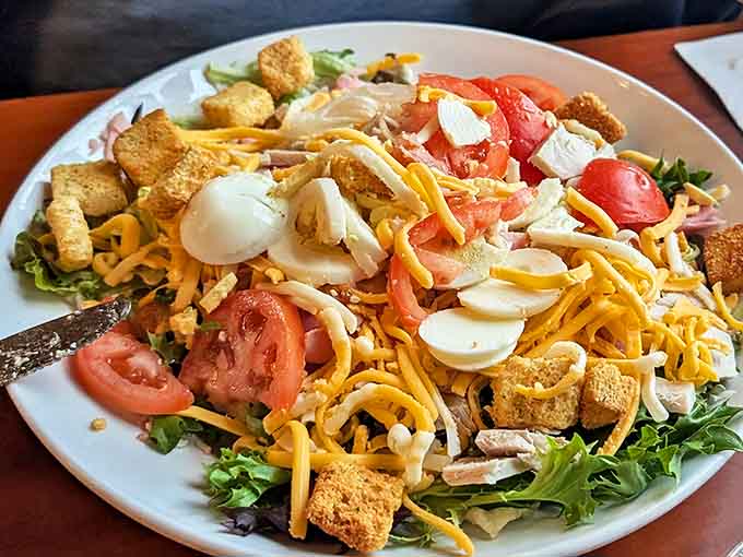 Who said healthy can't be exciting? Fresh greens play host to a colorful party of toppings that prove salads deserve the spotlight too.