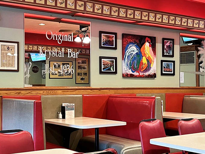 Red booths, checkered floors, and enough nostalgic charm to make you wonder if you've accidentally stepped into a time machine set to "delicious."