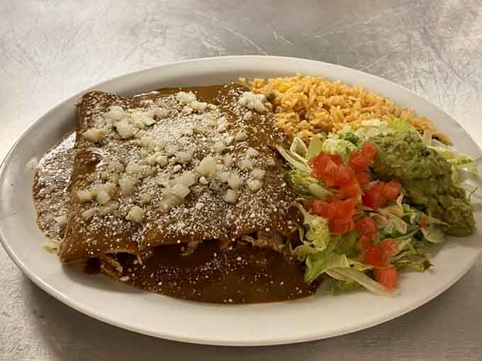 Poblano enchiladas bringing that perfect balance of rich and tangy that makes you close your eyes.