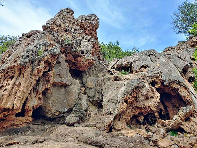 Nature's sculpture garden: Centuries of flowing water have carved these limestone formations into shapes worthy of a modern art museum.