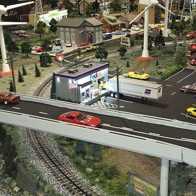 Even package delivery happens on schedule in this tiny world &ndash; that FedEx truck is probably carrying packages smaller than rice grains!