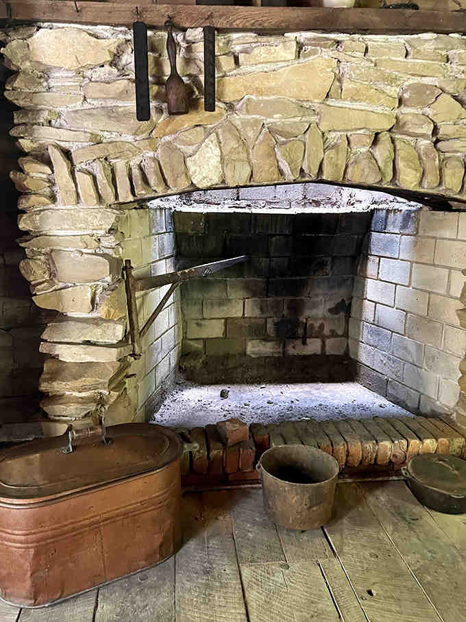 This isn't your decorative Pottery Barn fireplace &ndash; this sturdy stone hearth once meant the difference between survival and freezing during Illinois winters.