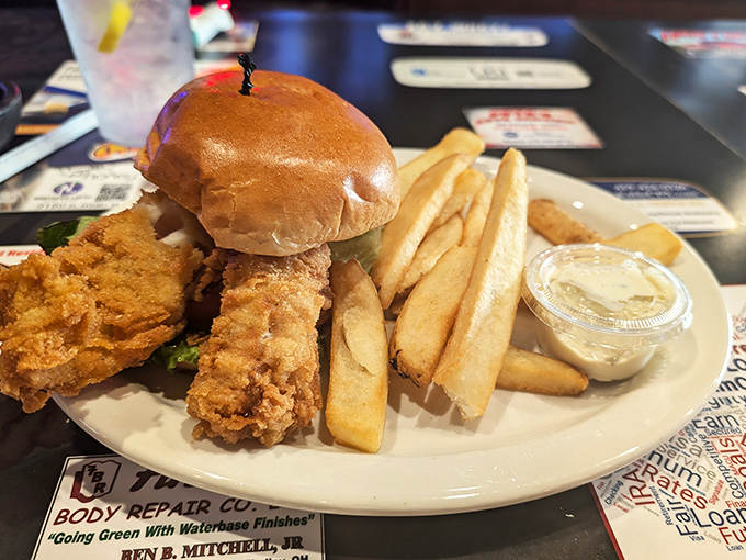 Fish Sandwich Golden-fried perfection meets fresh-baked bun&mdash;proof that Oler's mastery extends well beyond barbecue.