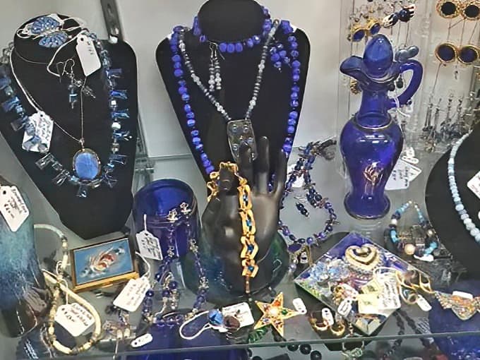 A symphony in blue &ndash; jewelry that's survived cocktail parties and anniversaries now waits patiently for its next grand entrance.