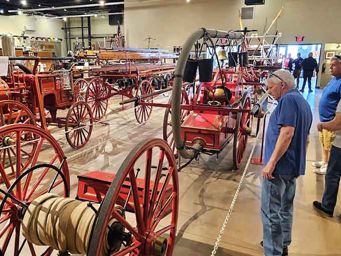 Visitors of all ages find themselves mesmerized by the sheer variety of equipment, from horse-drawn carriages to cutting-edge modern apparatus.