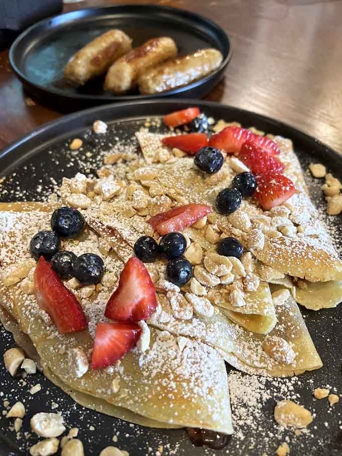 PBJ Crepes turn a lunchbox classic into something your grown-up self can appreciate without apology.