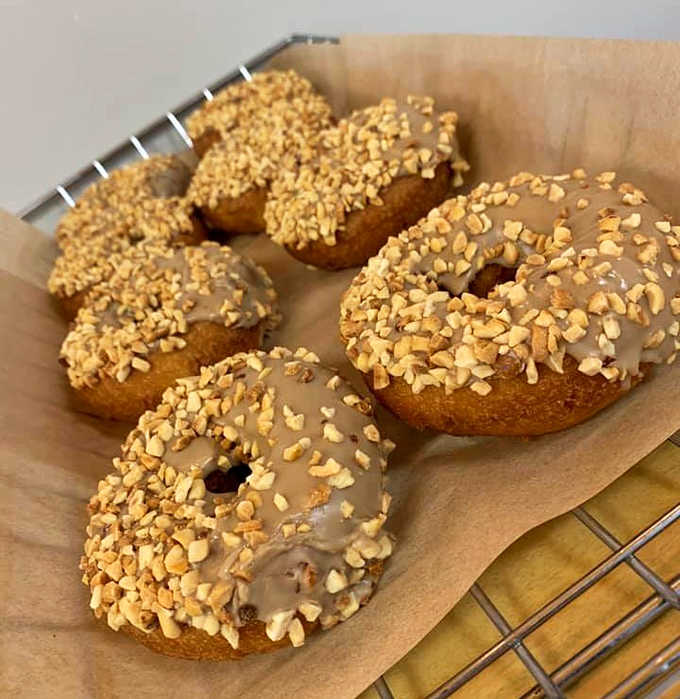 Maple nut donuts that would make a Canadian weep with joy &ndash; the perfect marriage of sweet syrup and nutty crunch.