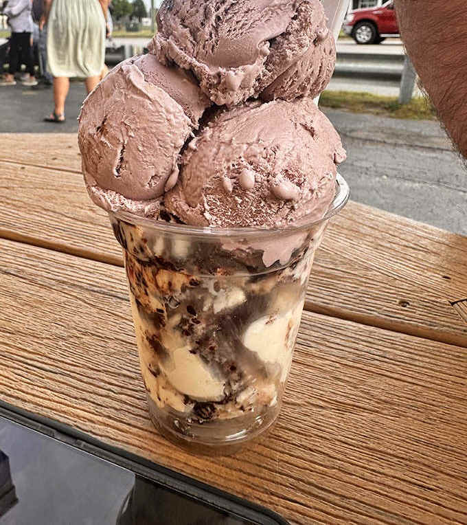 Marion Blackberry ice cream &ndash; where each spoonful delivers bursts of berry flavor that transport you straight to summer's sweetest moments.