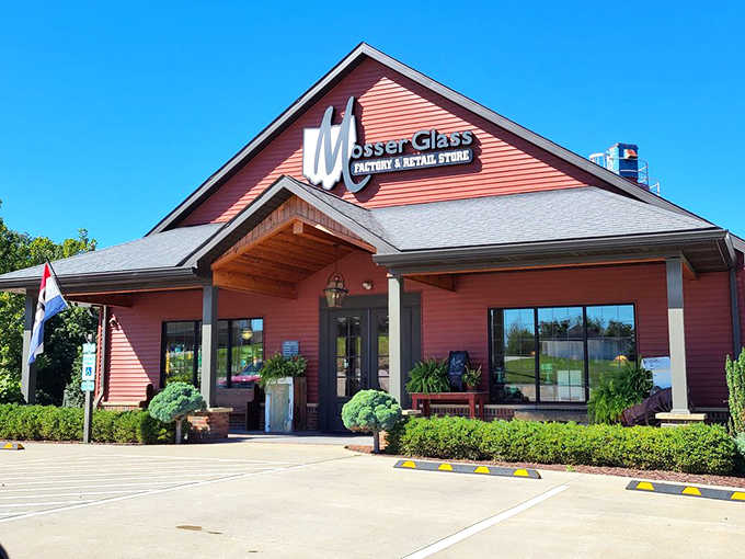 Mosser Glass continues Cambridge's sparkling legacy, where visitors can watch skilled artisans transform molten glass into treasured keepsakes.