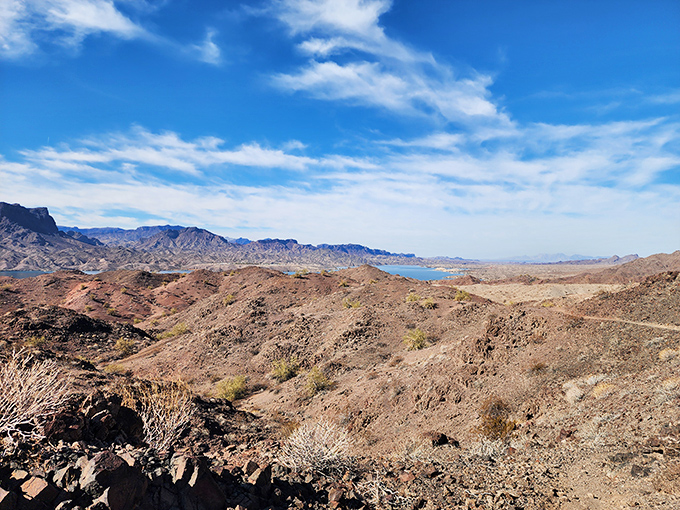Rugged mountains create a dramatic backdrop for Lake Havasu's impossibly blue waters &ndash; nature showing off again.
