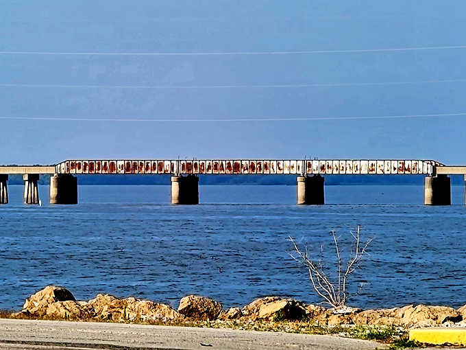 This bridge stretches across the water like a man-made rainbow, connecting shores and providing the perfect landmark for "meet me there" plans.