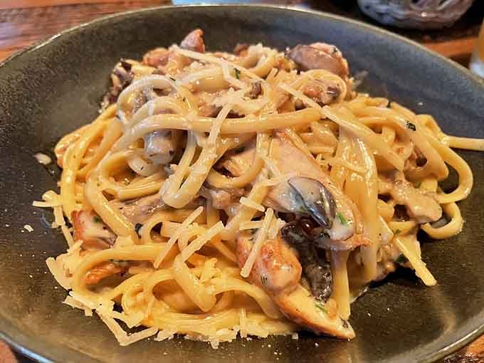 This pasta dish proves that sometimes the simplest preparations create the most memorable meals, especially when seafood is involved and perfectly cooked.
