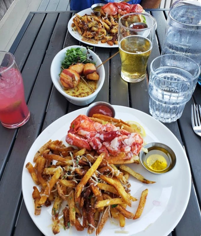 This is what peak lobster roll looks like, folks, generous portions of sweet meat that prove Maine's reputation is completely justified and earned.