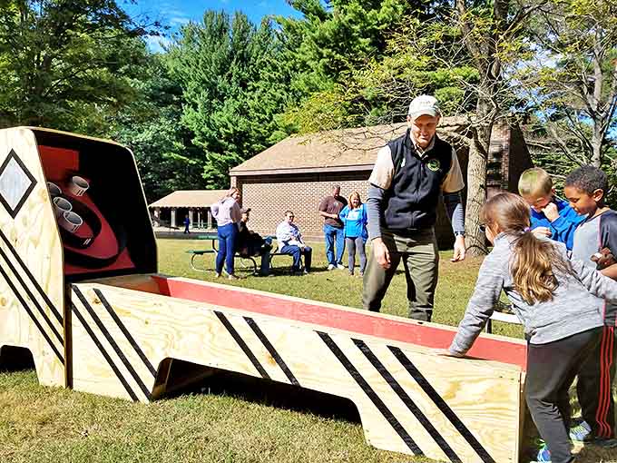 Family fun goes old-school with wooden skee-ball – proving entertainment doesn't always need batteries or Wi-Fi to create lasting memories.