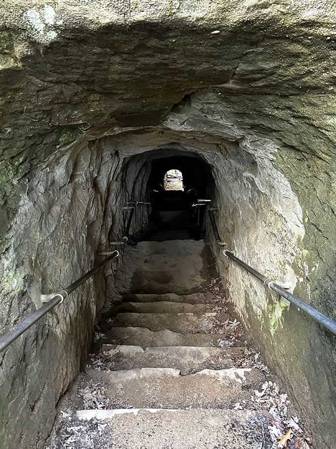 Indiana Jones would approve of this passageway &ndash; minus the booby traps, plus handrails for those of us without archaeological training.
