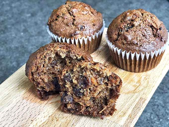 Peek inside this muffin and discover the morning sunrise captured in batter form &ndash; moist, flavorful, and studded with nature's candy.