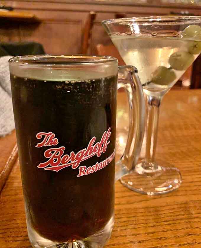 When root beer meets martini at the table, you know someone's doing dinner the right way.
