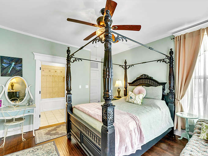 That four-poster bed isn't just furniture, it's a statement that says you deserve to sleep like royalty, even if just for one night.