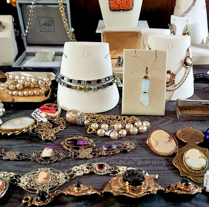 Vintage jewelry sparkles with stories of past owners' special moments, each piece a wearable connection to glamorous eras gone by.