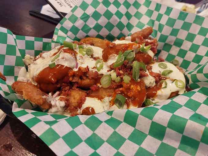 Buffalo spuds deliver crispy, spicy satisfaction, the kind of appetizer that disappears faster than you can say "order another round, please."