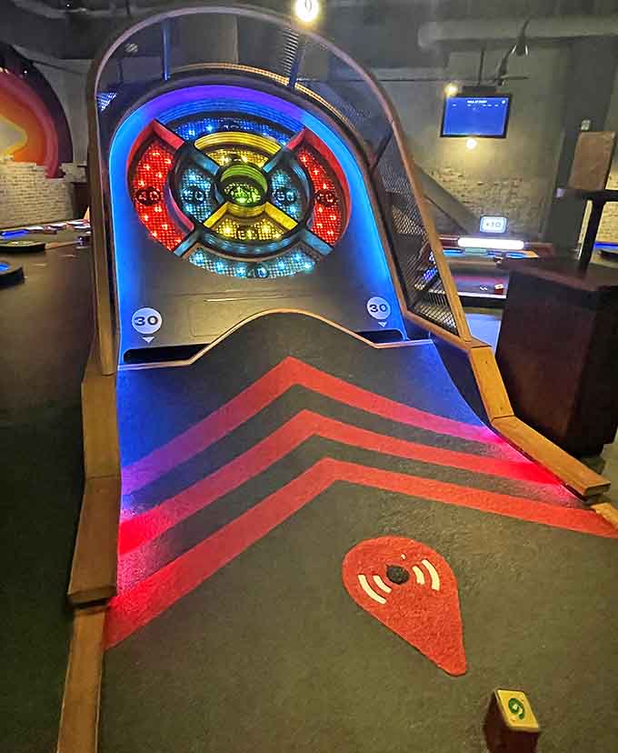 High-tech meets high design in this futuristic course where every element glows with possibility and friendly competition.