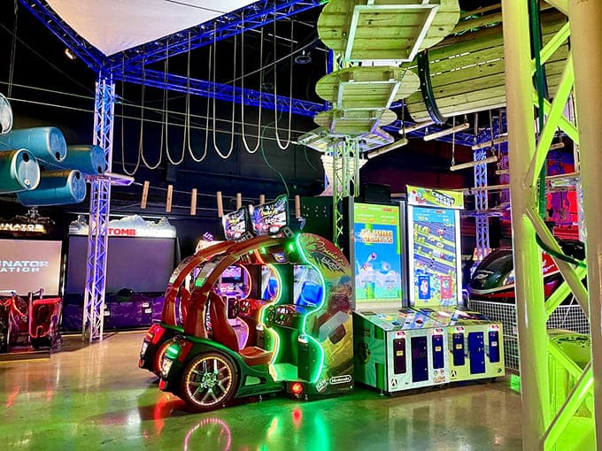 Gaming paradise where flashing lights and electronic melodies create a hypnotic wonderland&mdash;your quarters won't stand a chance against these modern and retro temptations.
