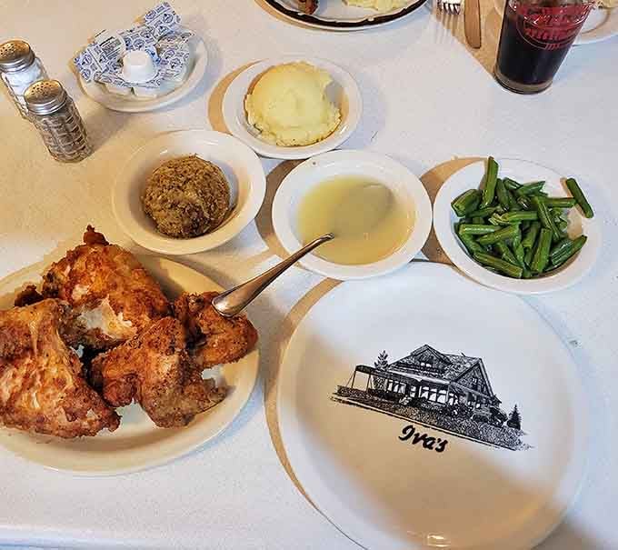 Family-style dining at its finest, where small bowls become an edible mosaic of comfort classics, each one refillable until surrender.