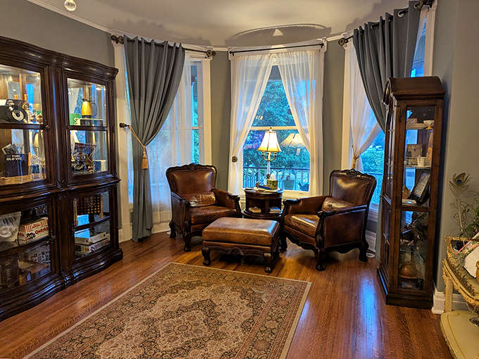 Every corner of this inn offers another cozy spot to curl up with a book, proving that Victorian homes knew a thing or two about creating intimate, comfortable spaces.