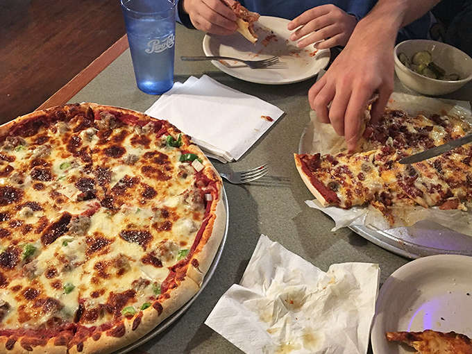 This large Bacon Cheeseburger Pizza showcases Pagliai's perfect ratio of toppings to cheese to crust&mdash;a masterclass in pizza architecture.