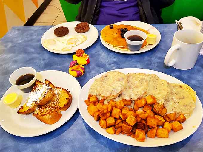 Breakfast at Sugar n' Spice isn't a meal &ndash; it's a summit meeting of morning favorites where pancakes, eggs, and potatoes negotiate delicious treaties.